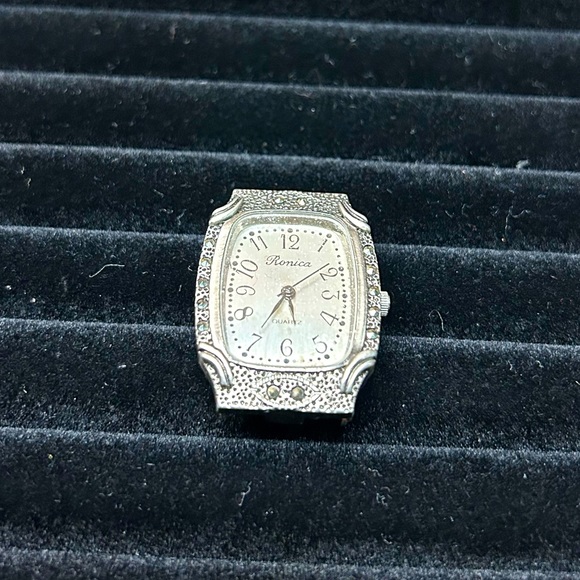 Accessories | Antique Silvertoned Vintage Engraved Square Watch Face ...